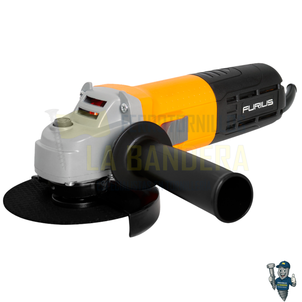 PULIDORA ANGULAR 4, 1/2" 800W 12000 RPM 110V 60HZ FURIUS FG71 | TORBANDERA